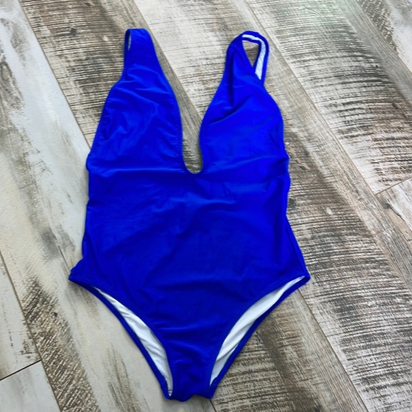 zeraca | Swim | Royal Blue Plunging Swimsuit | Poshmark